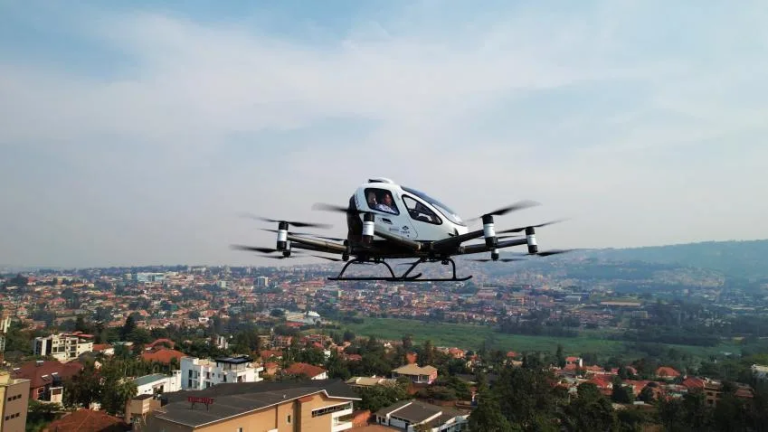 EHang's EH216-S Completes Historic Pilotless Human-Carrying Flight in ...